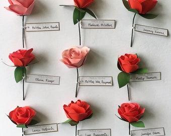 Flower Place Cards - Etsy