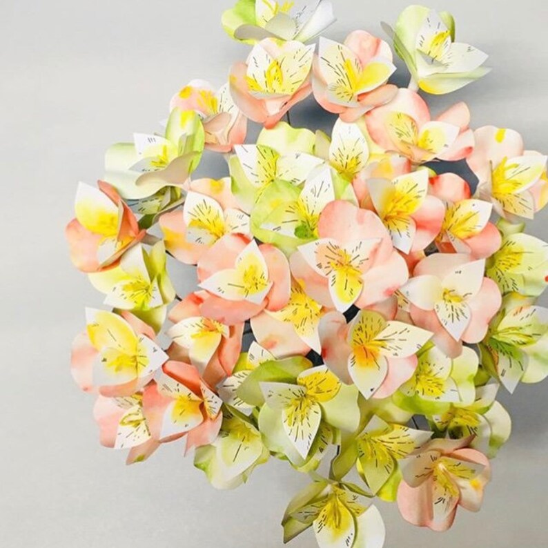 40 Stem Peruvian Lily Bouquet, Wedding Flowers, Birthday Gift, Paper ...