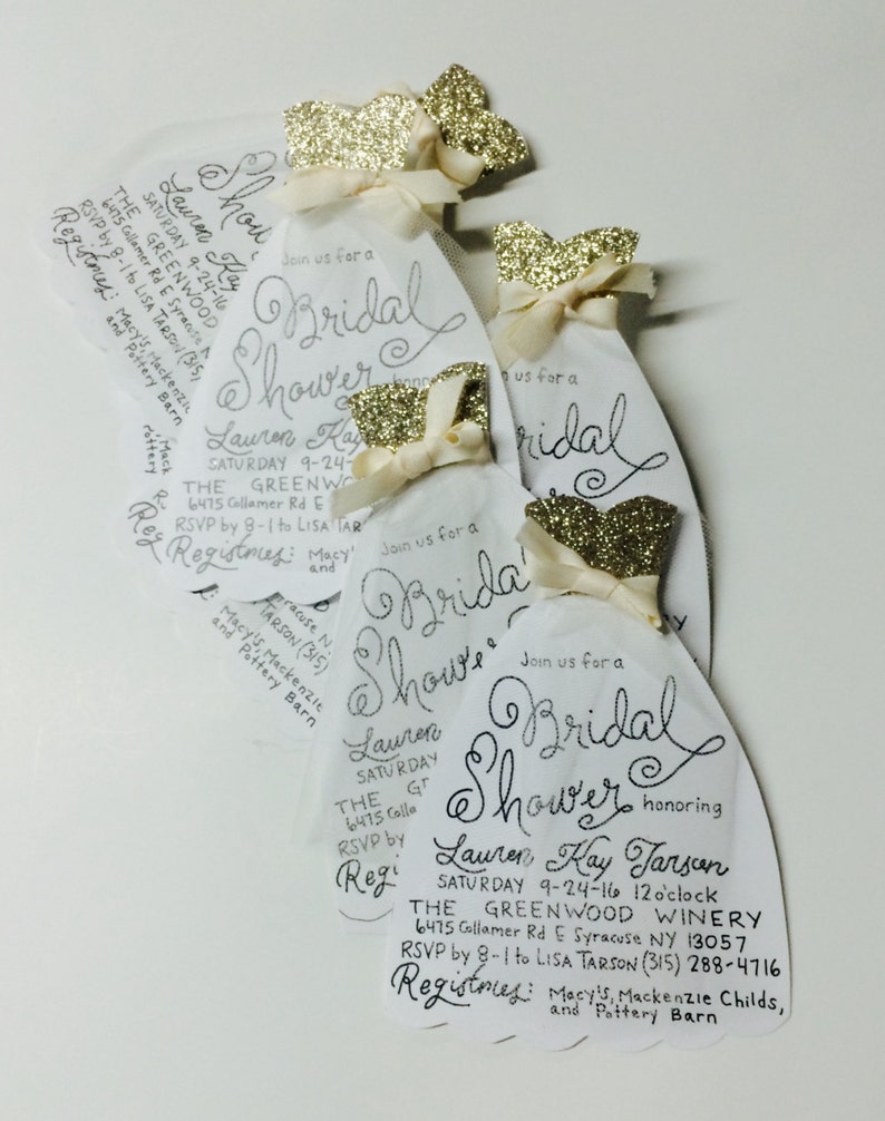 Bridal Shower Invitation, Custom Wedding Shower Invitation, Dress ...