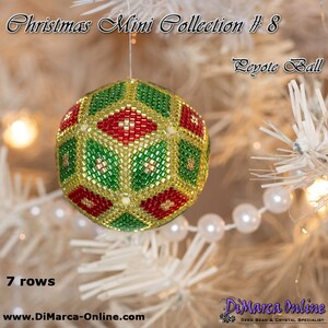 3D Peyote Ball Beading Pattern 7 Rows - CHRISTMAS MINI 8 With Basic ...