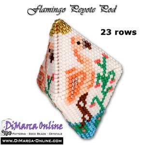 Tutorial 23 Rows - 3D Peyote Pod Beading Pattern FLAMINGO With Basic ...