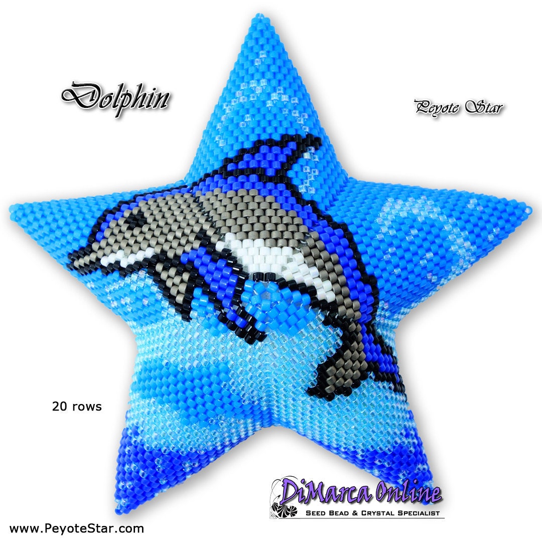 Tutorial 20 Rows - 3D Peyote Star Beading Pattern DOLPHIN With Basic ...