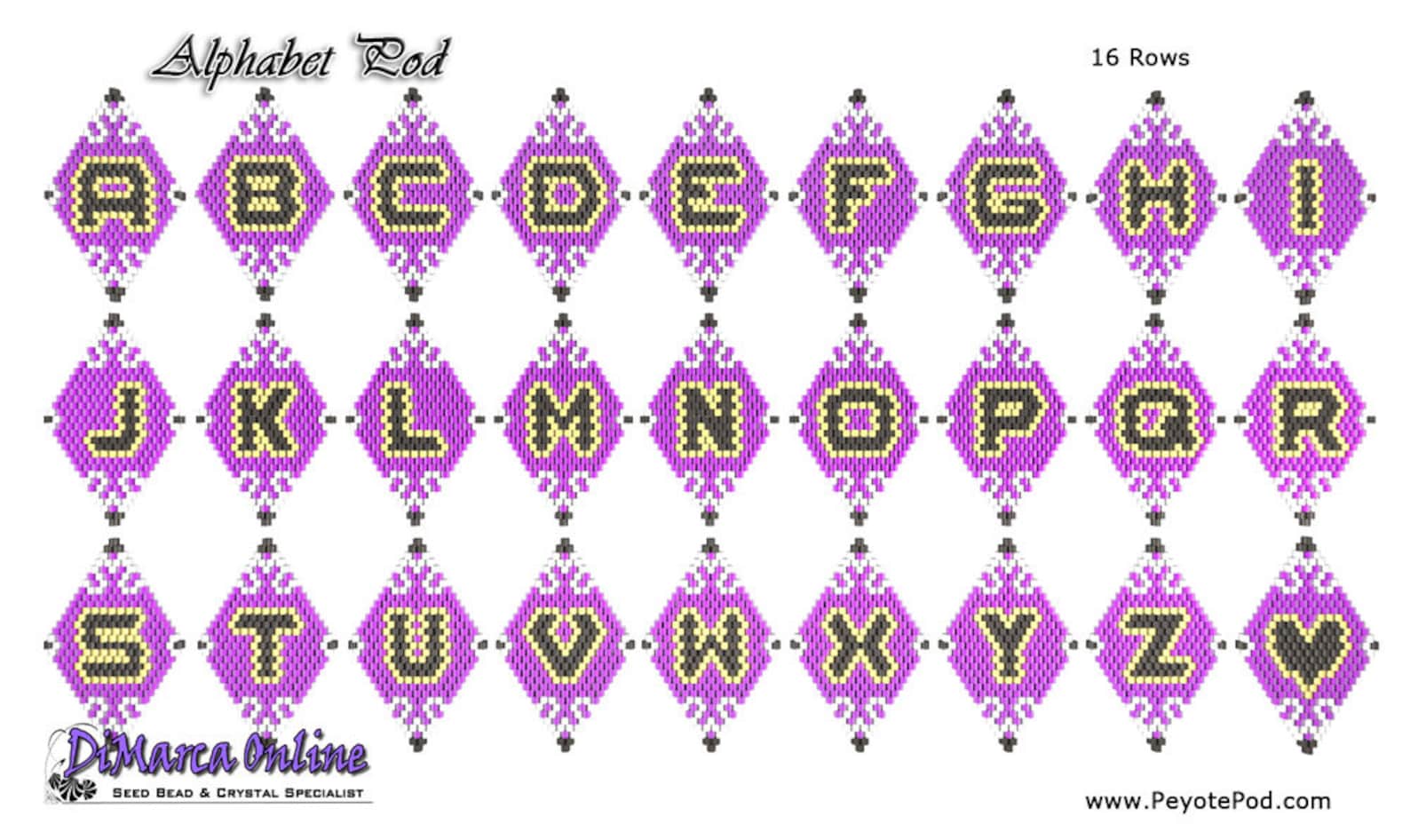 Tutorial 16 Rows 3D Peyote Pod Beading Pattern ALPHABET 27 X - Etsy