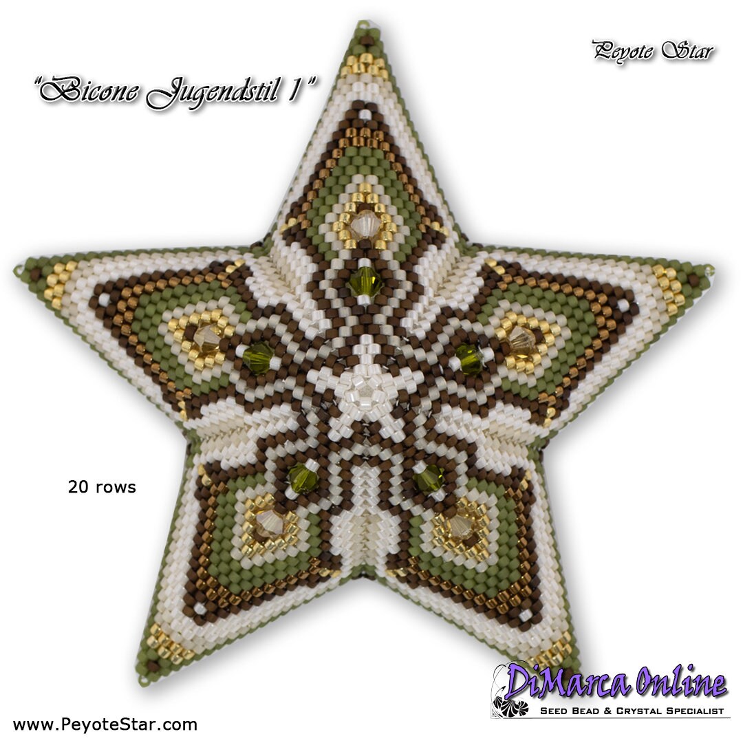 3D Peyote Star Beading Pattern BICONE JUGENDSTIL ALL Stars - Etsy