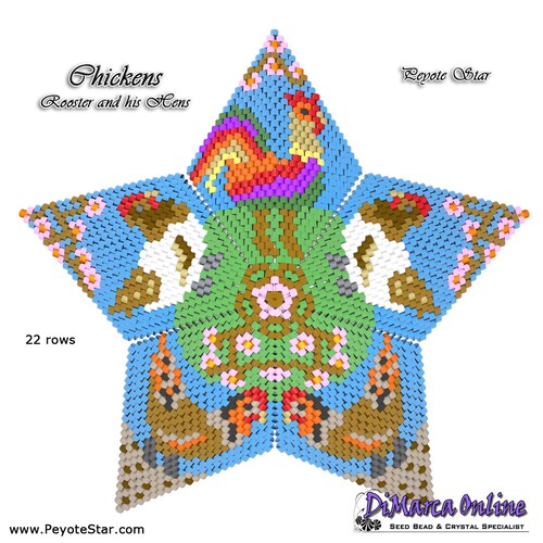 3D Peyote Star Beading Pattern DINOSAURS With Basic - Etsy