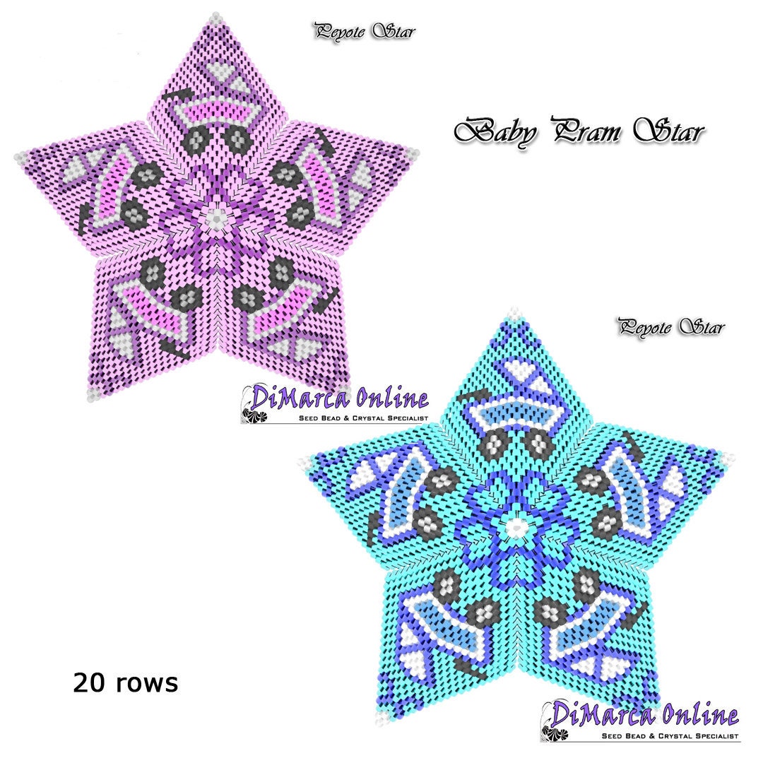 3D PEYOTE STAR Beading Pattern/tutorial Baby PRAM + Basic Instructions ...