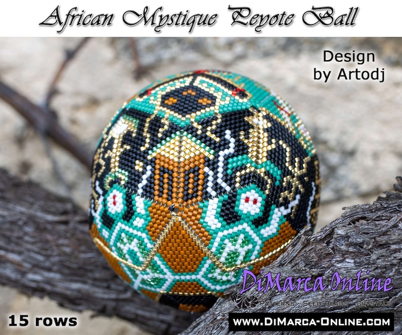3D Peyote Ball Beading Pattern 15 Rows - AFRICAN MYSTIQUE With Basic ...