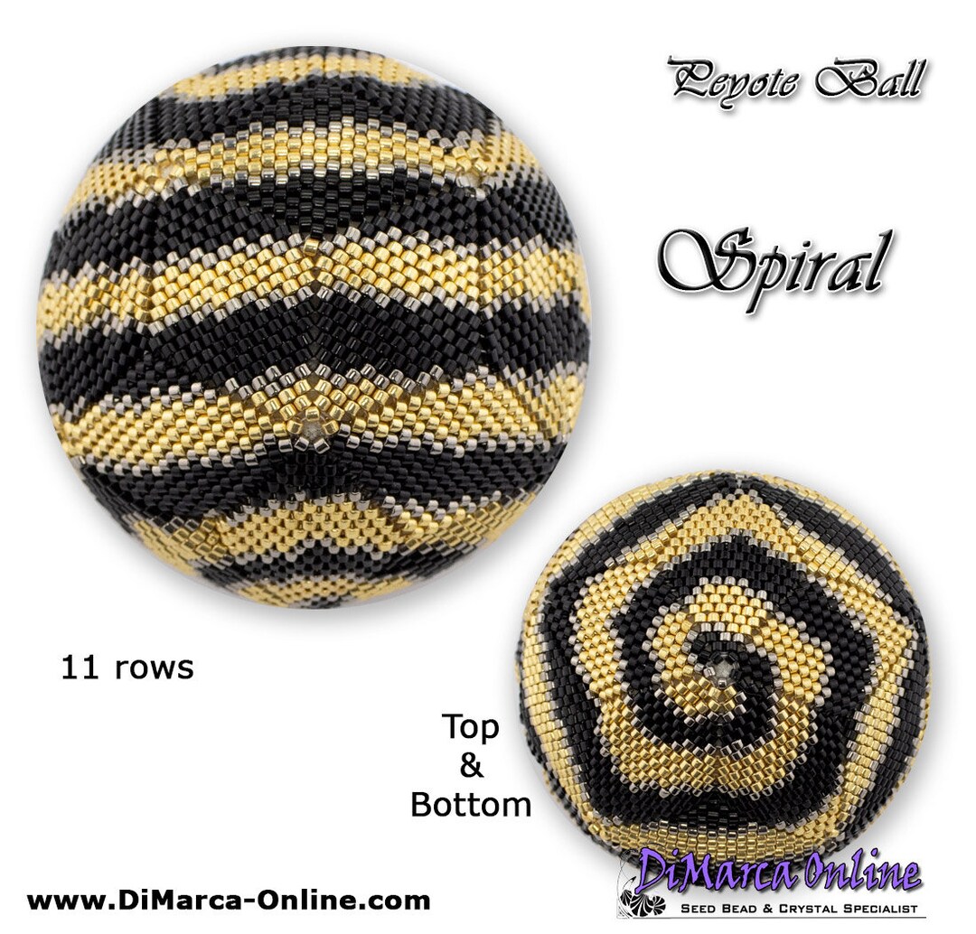 3D Peyote Ball Beading Pattern 11 Rows - SPIRAL With Basic Instructions ...