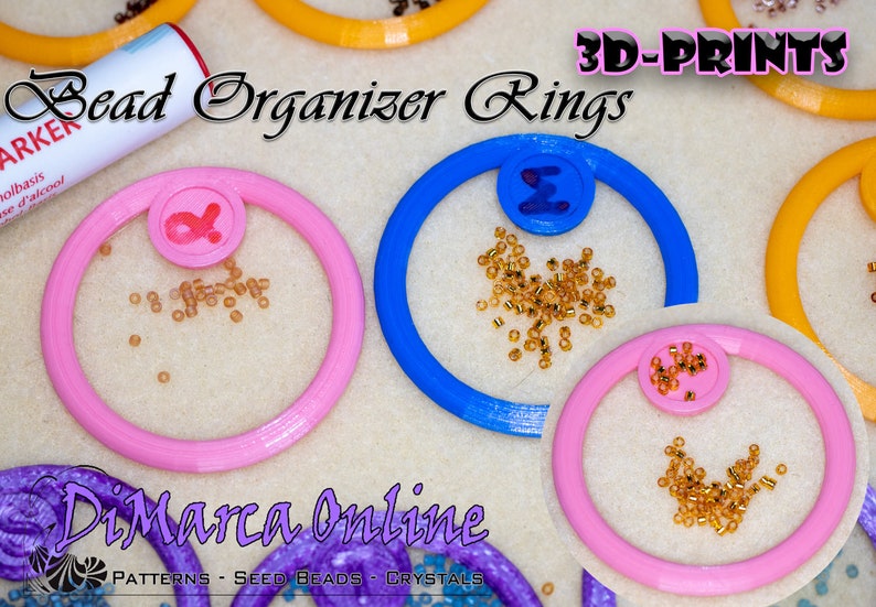 BEAD ORGANIZER RINGS - Alphabet, Numbers or Blanks - 3D Printed - Etsy