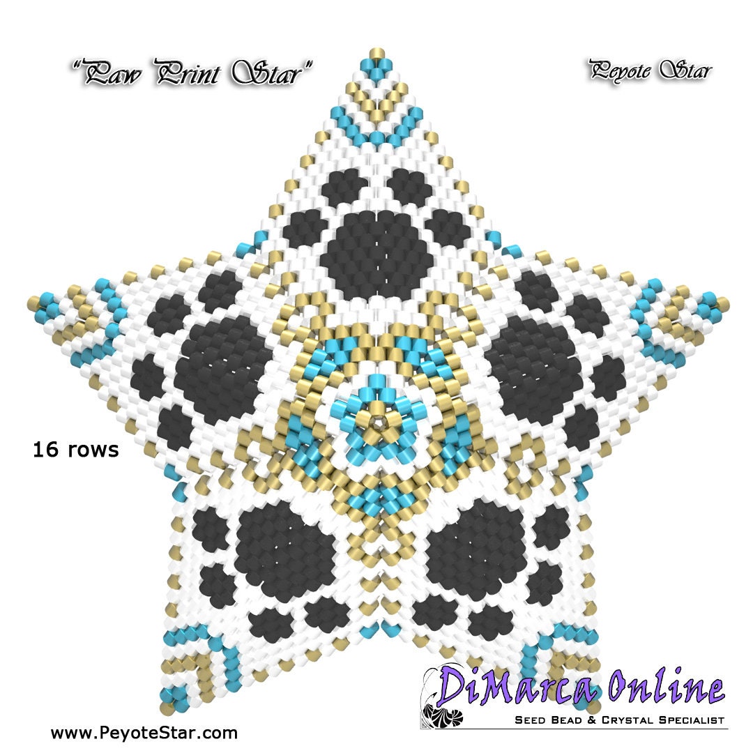 3D PEYOTE STAR Beading Pattern/tutorial PAW Print Star + Basic ...
