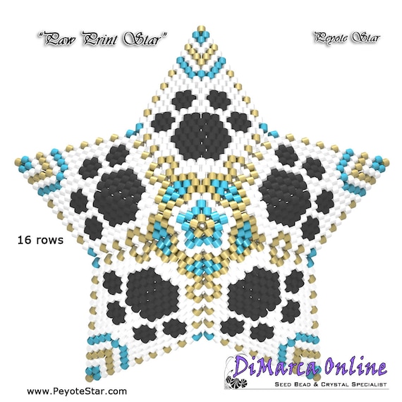 3D PEYOTE STAR Beading Pattern/tutorial PAW Print Star Basic - Etsy