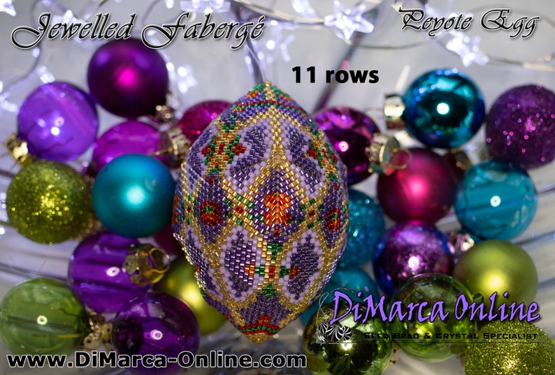 3D Peyote Egg Beading Pattern 11 Rows JEWELLED FABERGÉ With | Etsy