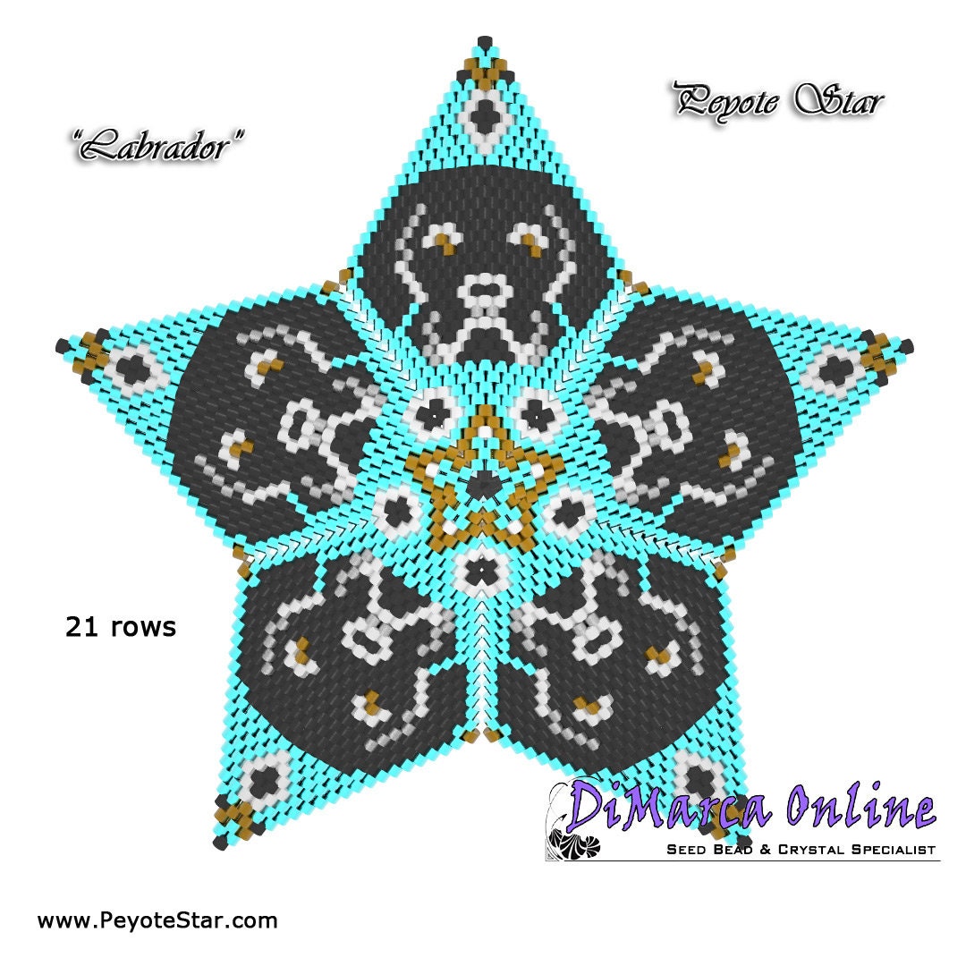3D PEYOTE STAR Beading Pattern/tutorial LABRADOR + Basic Instructions ...