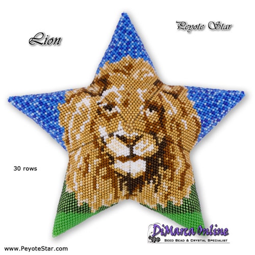 3D Peyote Star Beading Pattern LION With Basic Instructions - Etsy