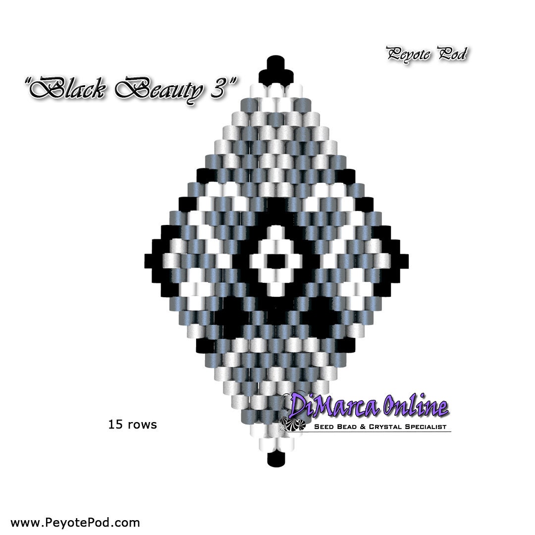 Tutorial 15 Rows - 3D Peyote Pod Beading Pattern BLACK BEAUTY 3 With ... Tutorial 15 Rows - 3D Peyote Pod Beading Pattern BLACK BEAUTY 3 With ...