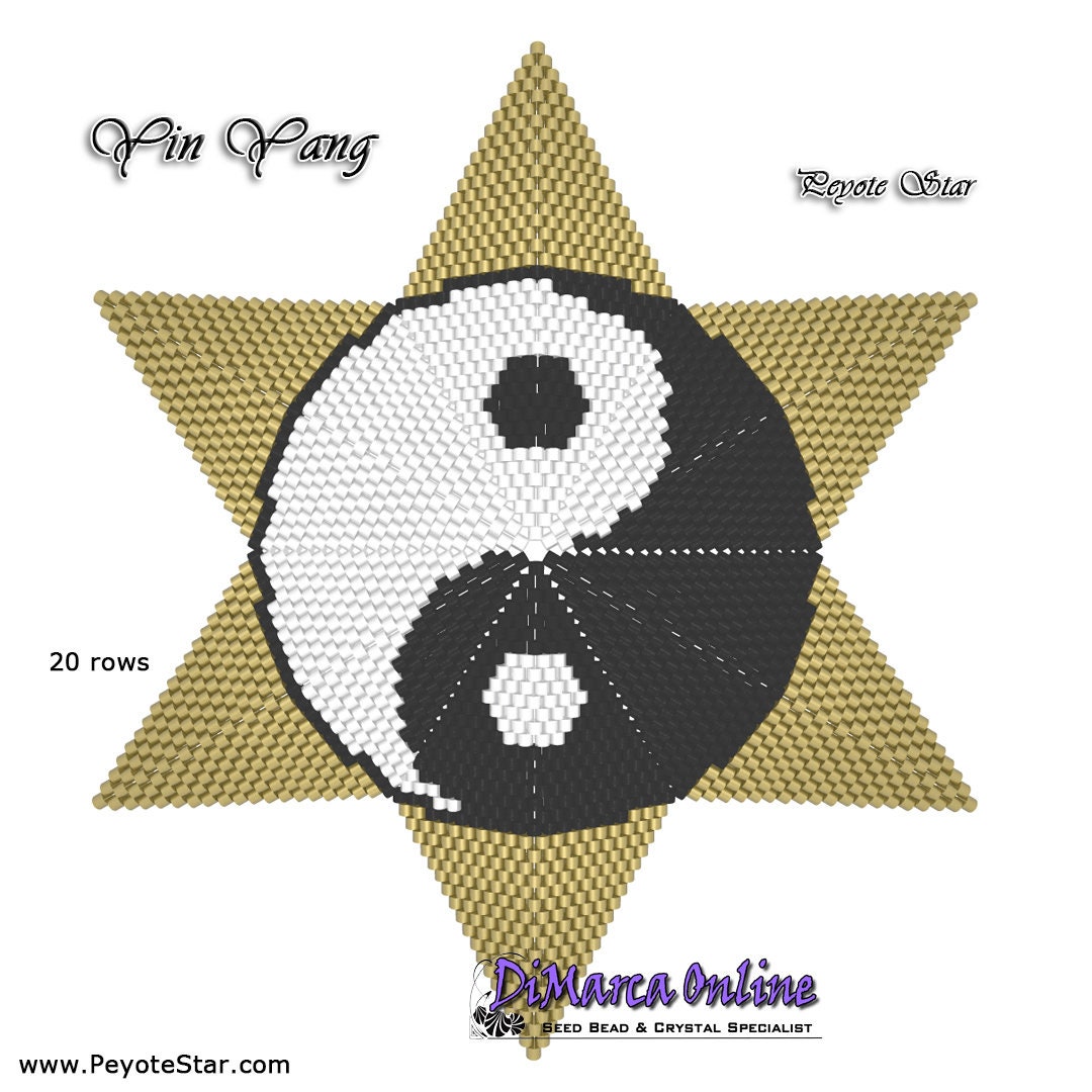 3D Peyote Star Beading Pattern YIN YANG With Basic Instructions ...