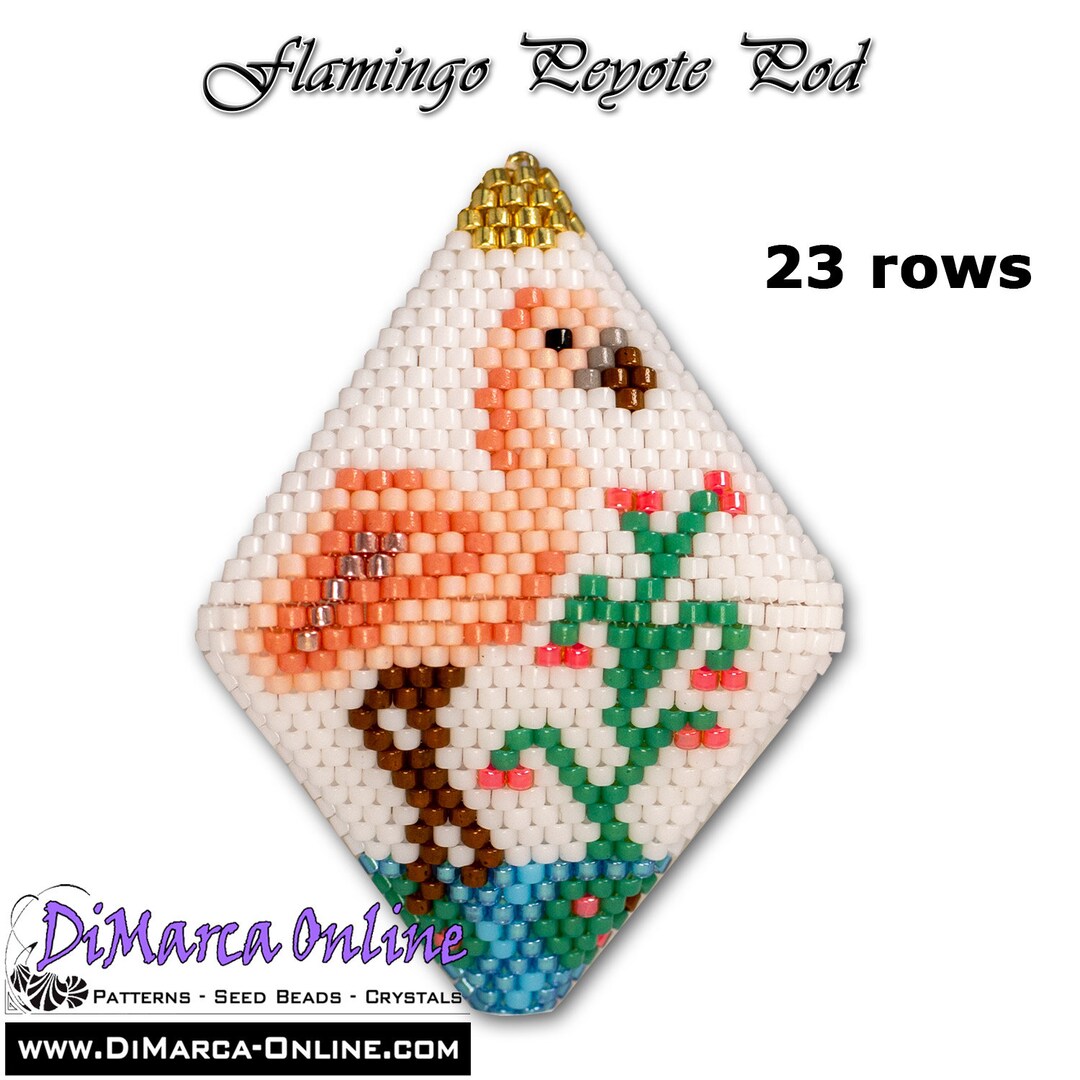 Tutorial 23 Rows - 3D Peyote Pod Beading Pattern FLAMINGO With Basic ...