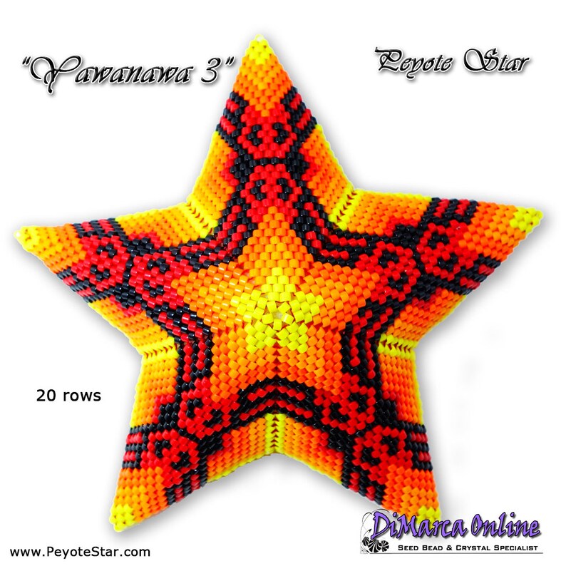 3D Peyote Star Beading Pattern YAWANAWA ALL STARS With Basic - Etsy