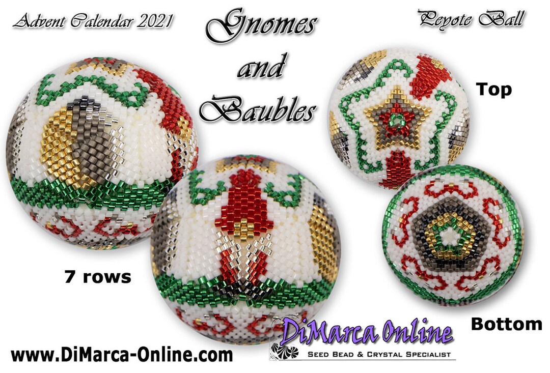 3D Peyote Ball Beading Pattern 7 Rows - GNOMES and BAUBLES With Basic ...