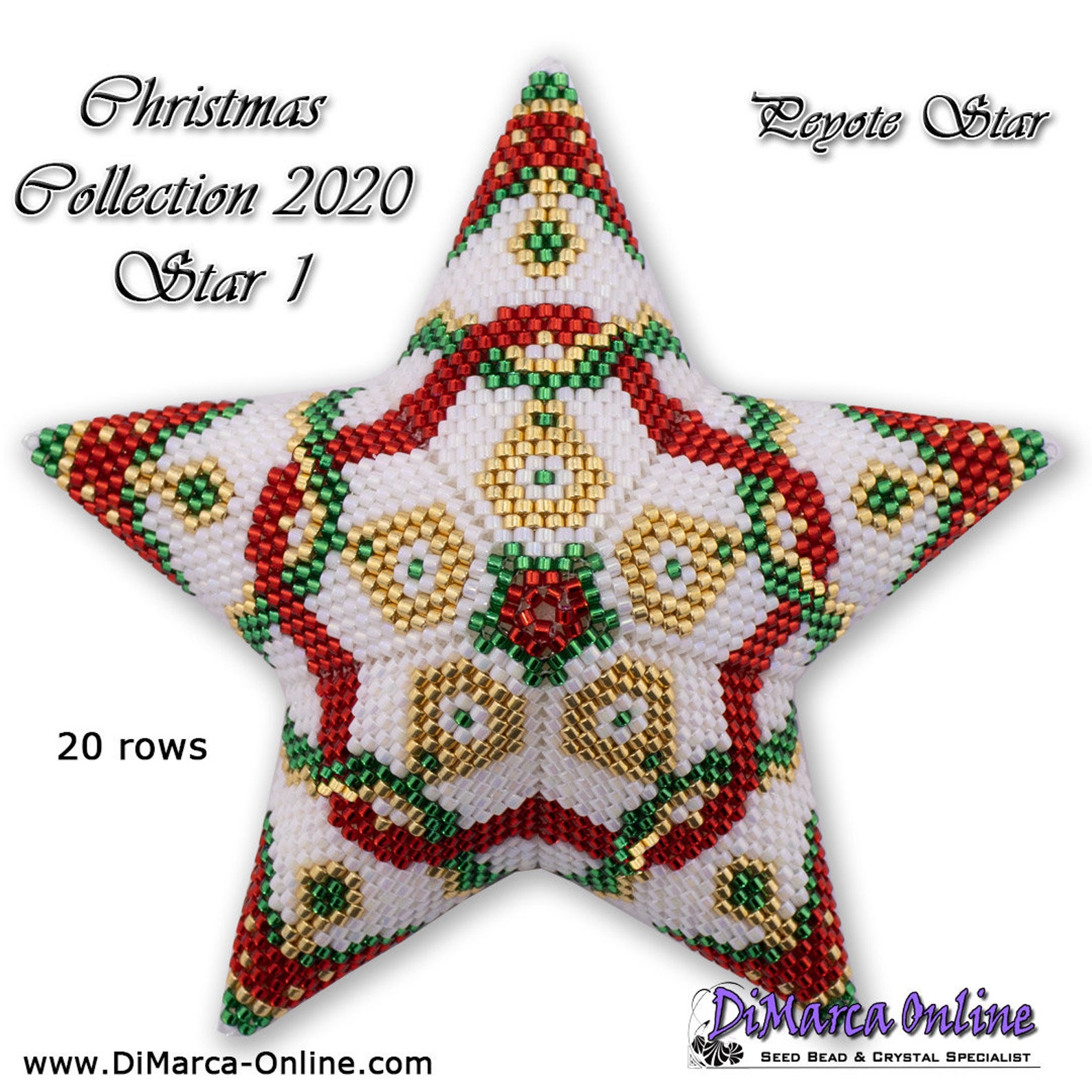 3D Peyote Star Beading Pattern CHRISTMAS COLLECTION 2020 STAR 1 With ...