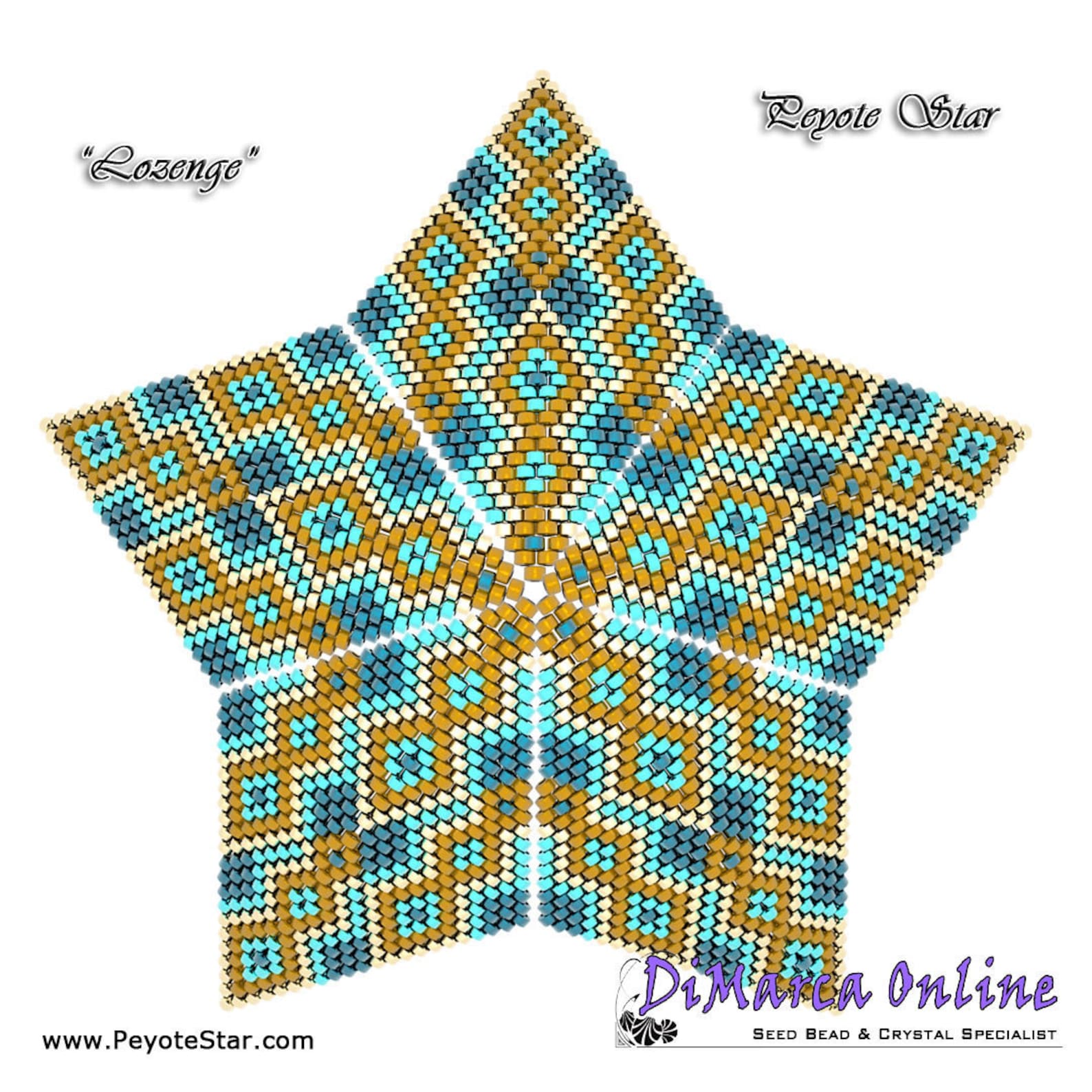 3D PEYOTE STAR Beading Pattern/Tutorial LOZENGE Basic | Etsy