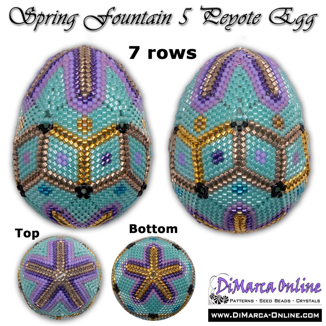 Tutorial 07 Rows - 3D Peyote Egg Beading Pattern SPRING FOUNTAIN 5 With Basic Instructions - NEW ...