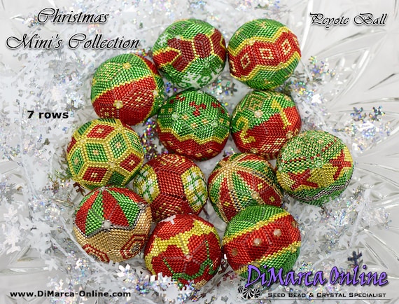 3D Peyote Ball Beading Pattern 7 Rows CHRISTMAS MINI | Etsy