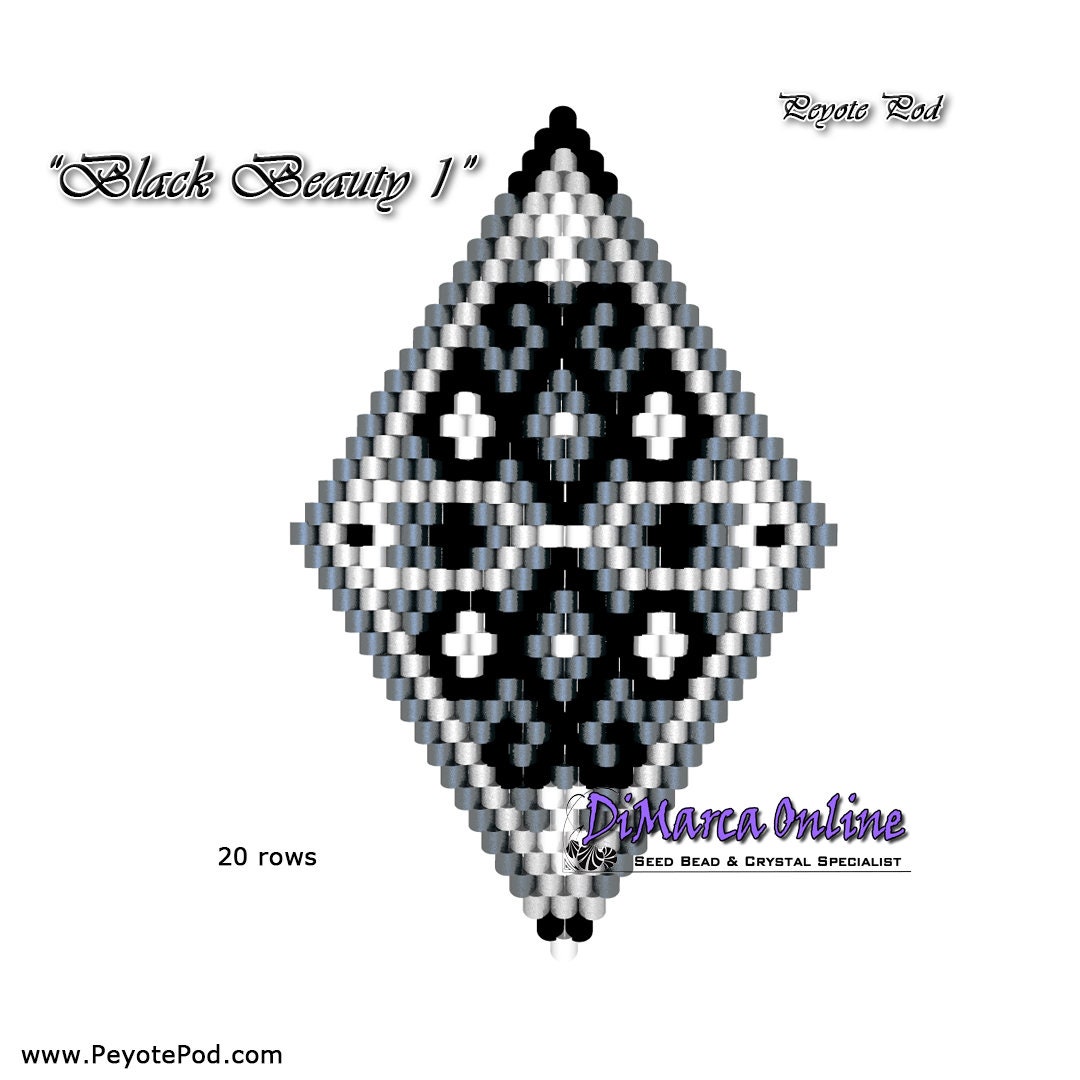 Tutorial 20 Rows - 3D Peyote Pod Beading Pattern BLACK BEAUTY 1 With ...