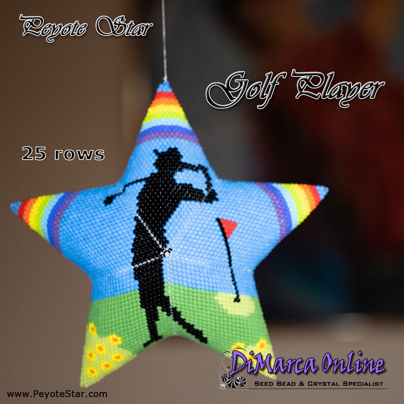3D Peyote Star Beading Pattern GOLF PLAYER With Basic | Etsy