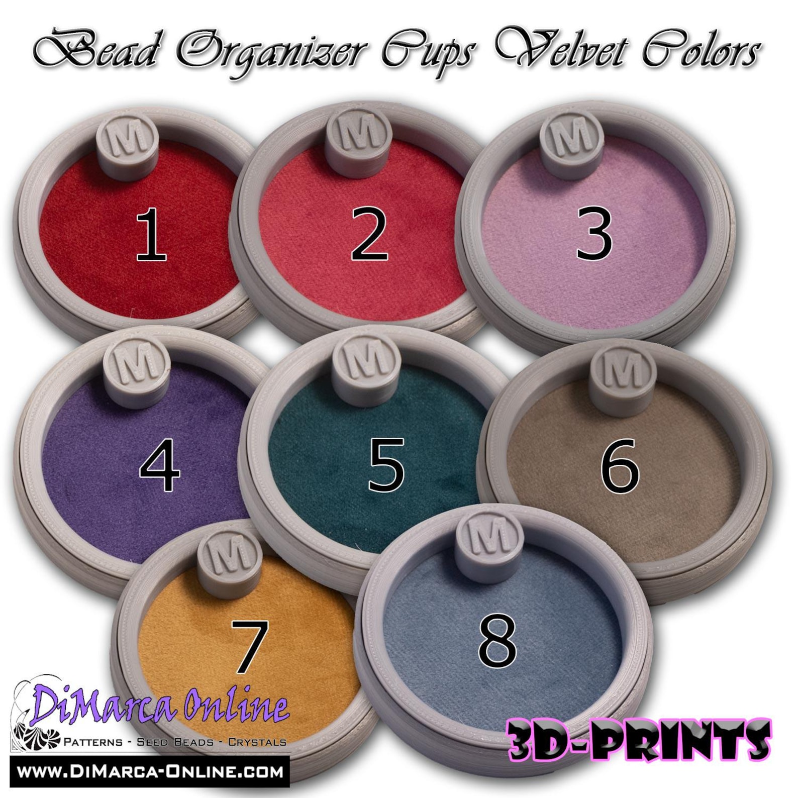 BEAD ORGANIZER CUPS - Alphabet, Numbers or Blanks - 3D Printed - Etsy