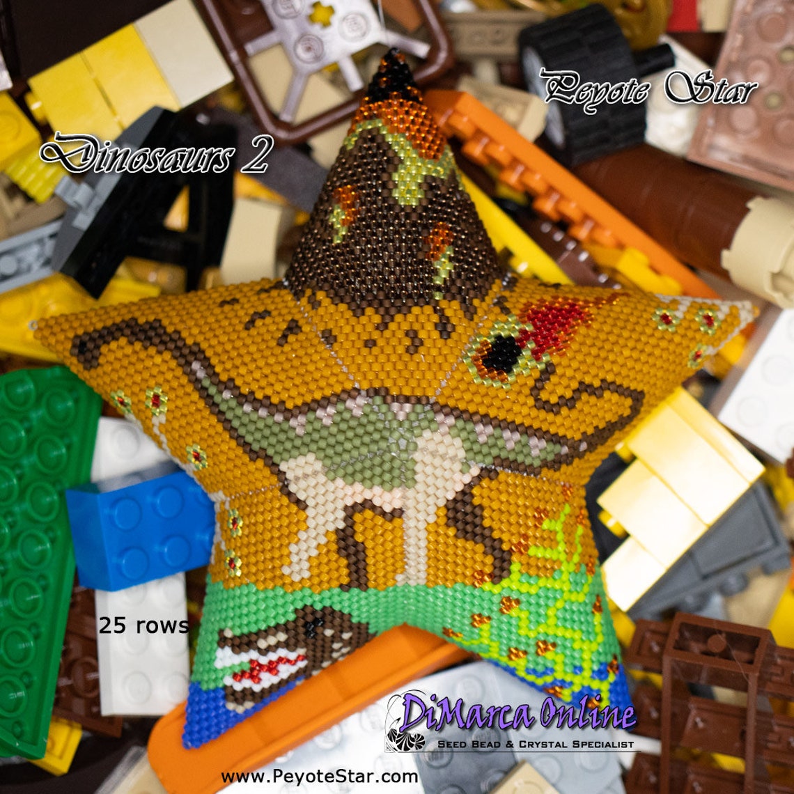 3D Peyote Star Beading Pattern DINOSAURS 2 With Basic | Etsy