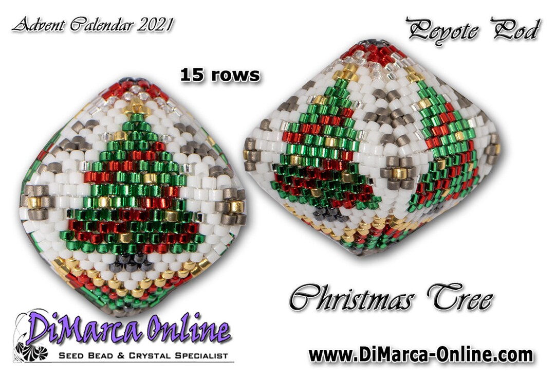 Tutorial 15 Rows - 3D Peyote Pod Beading Pattern CHRISTMAS TREE With ... Tutorial 15 Rows - 3D Peyote Pod Beading Pattern CHRISTMAS TREE With ...