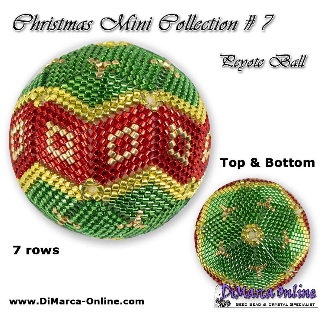 3D Peyote Ball Beading Pattern 7 Rows - CHRISTMAS MINI 7 With Basic ...
