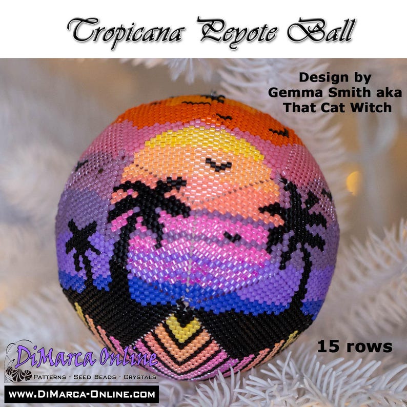 3D Peyote Ball Beading Pattern 15 Rows - TROPICANA With Basic ...