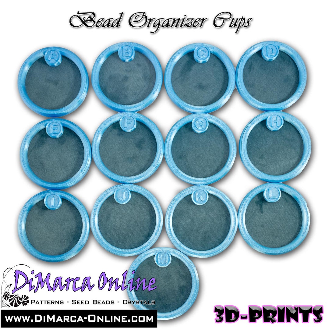 BEAD ORGANIZER CUPS - Alphabet, Numbers or Blanks - 3D Printed - Etsy