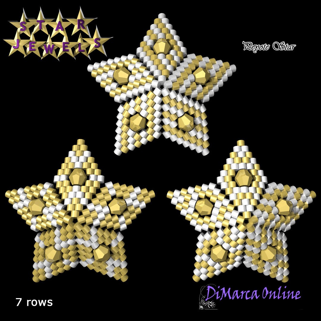 3D Peyote Star Beading Pattern 10 STAR JEWELS BICONES With | Etsy