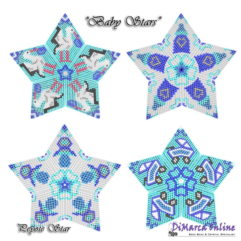 3D PEYOTE STAR Beading Pattern/tutorial BABY All Stars Basic - Etsy