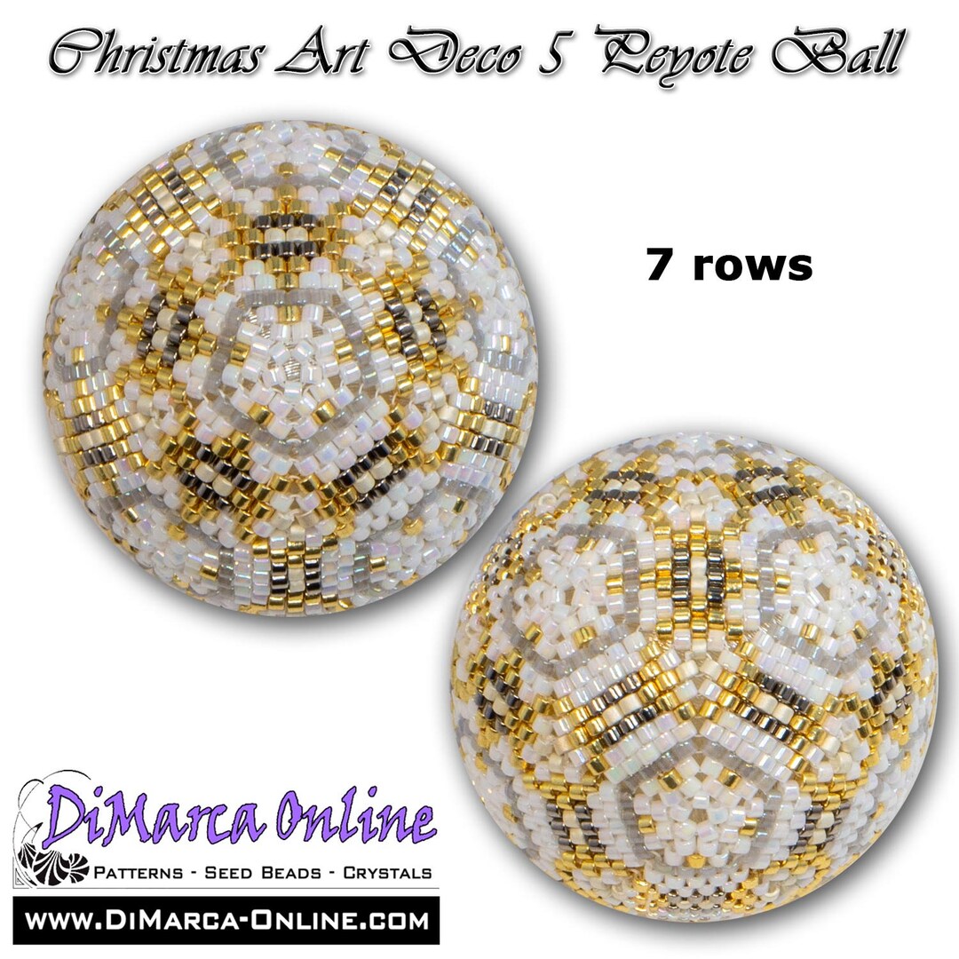 3D Peyote Ball Beading Pattern 7 Rows - CHRISTMAS ART DECO 5 With Basic ...