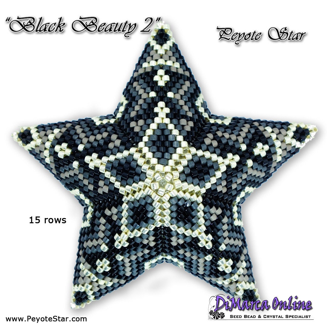 3D PEYOTE STAR Beading Pattern/Tutorial BLACK Beauty 2 Basic | Etsy