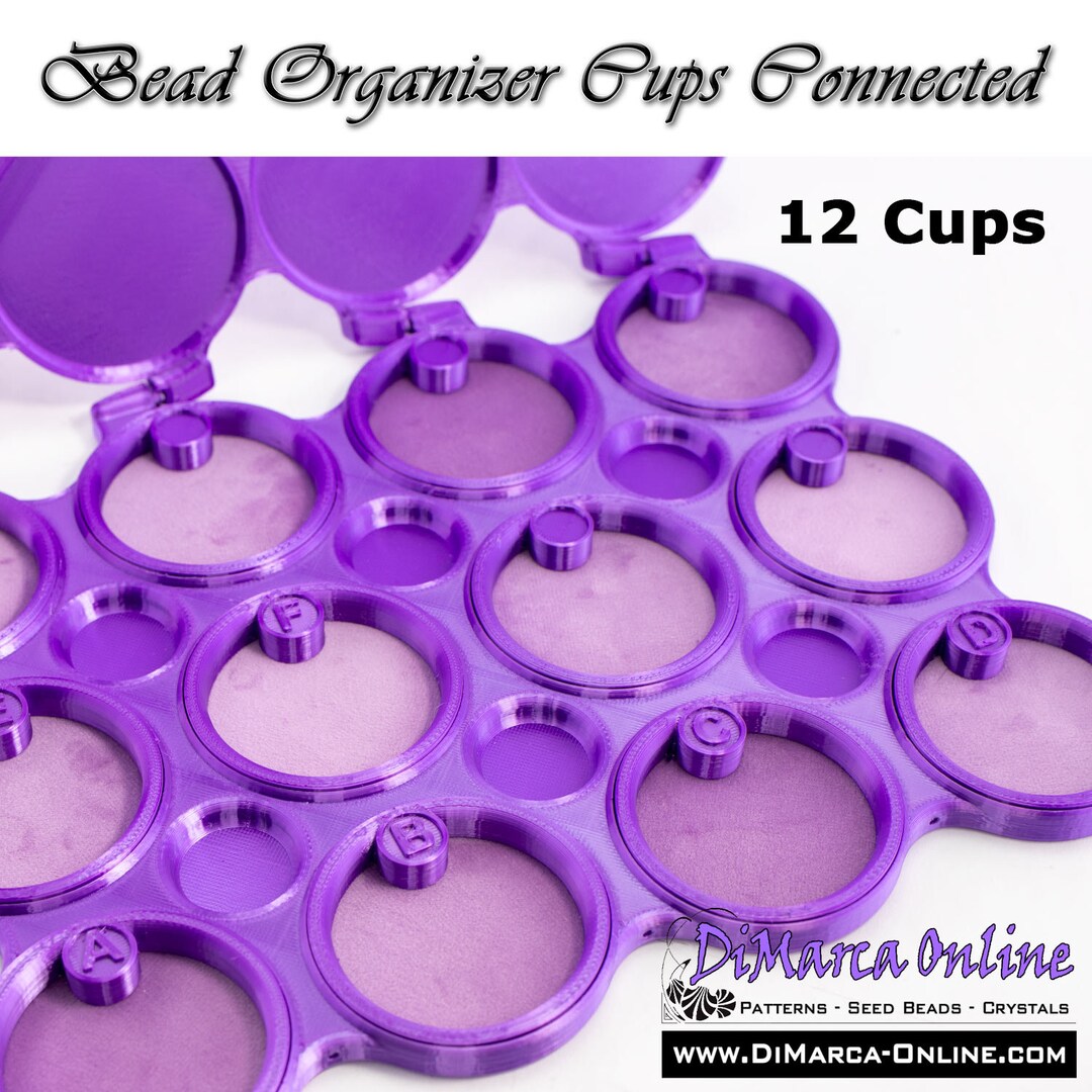 Bead Organizer CUPS CONNECTED - 12 Cups - Alphabet, Numbers or Blanks ...