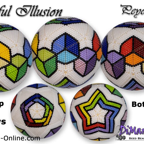 3D Peyote Ball Beading Pattern 11 Rows COLOURFUL ILLUSION - Etsy