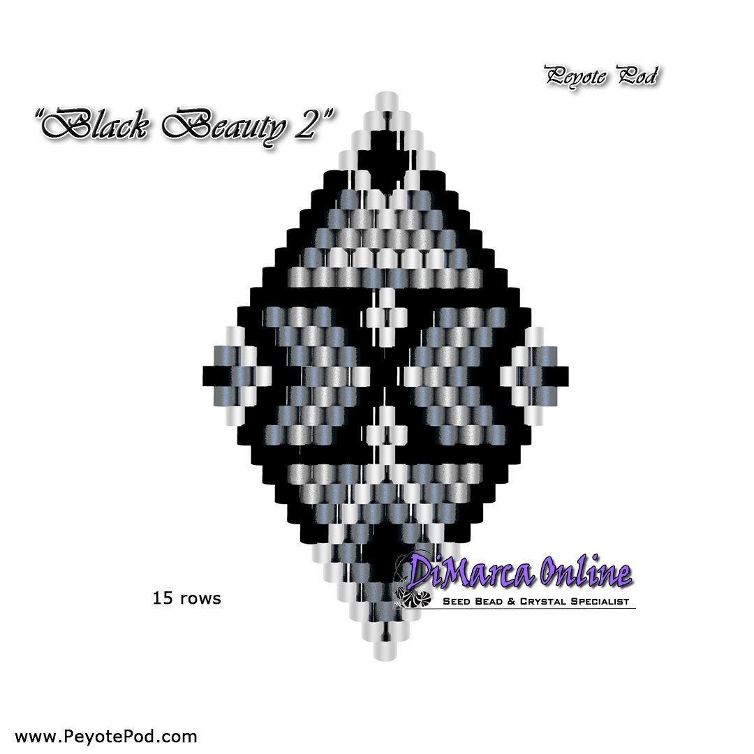 Tutorial 15 Rows - 3D Peyote Pod Beading Pattern BLACK BEAUTY 2 With ...
