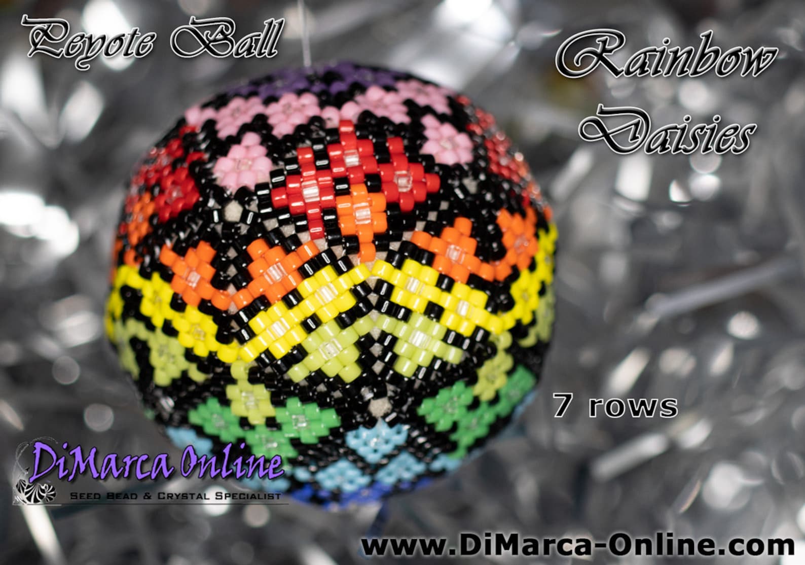 3D Peyote Ball Beading Pattern 7 Rows RAINBOW DAISIES With | Etsy