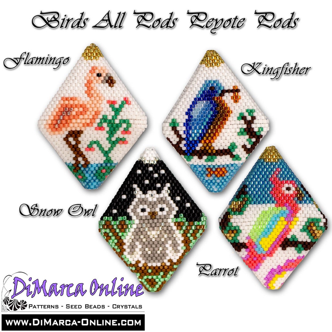 Tutorial 23 - 24 Rows - 3D Peyote Pod Beading Pattern BIRDS ALL STARS ...