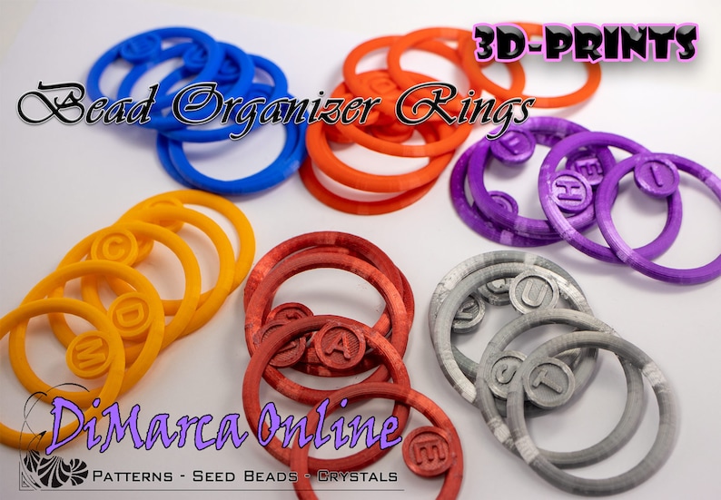 BEAD ORGANIZER RINGS - Alphabet, Numbers or Blanks - 3D Printed - Etsy