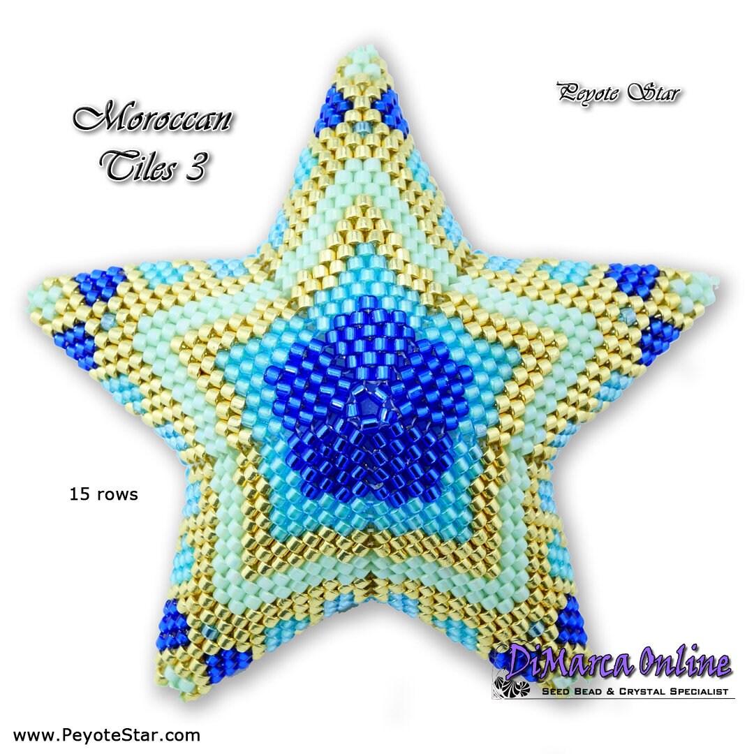 3D Peyote Star Beading Pattern MOROCCAN TILES 3 With Basic Instructions ...