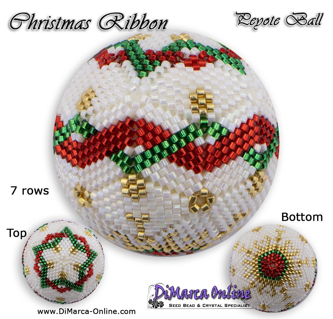 3D Peyote Ball Beading Pattern 07 11 15 rows CHRISTMAS | Etsy