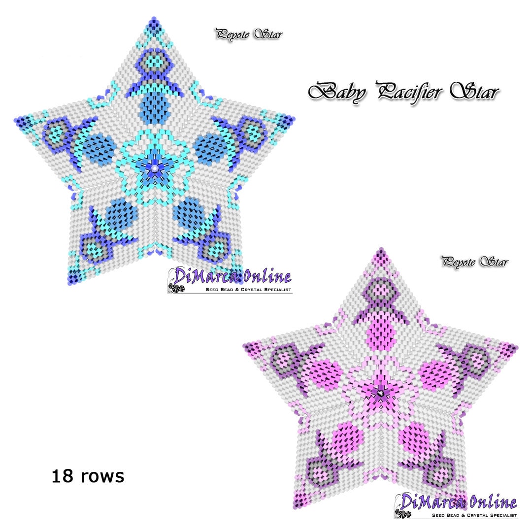 3D PEYOTE STAR Beading Pattern/tutorial Baby PACIFIER + Basic ...