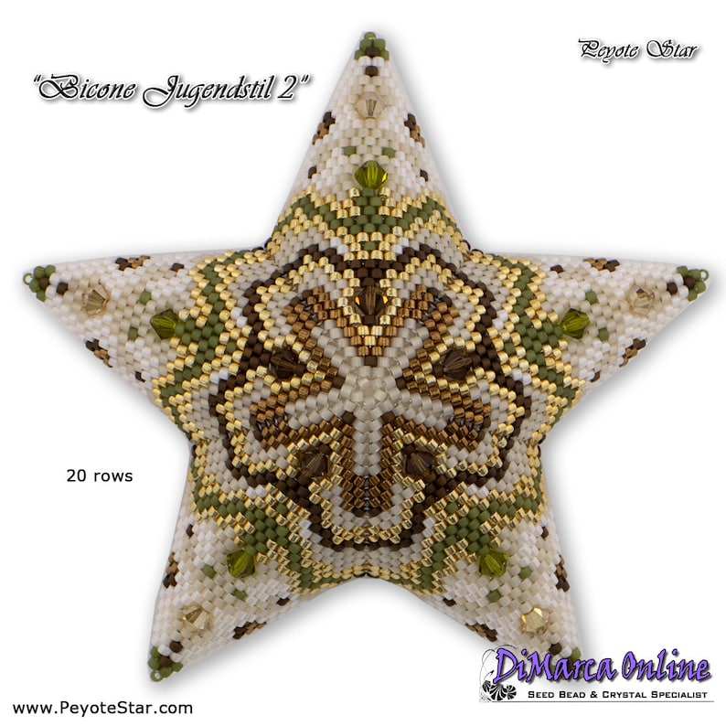 3D Peyote Star Beading Pattern BICONE JUGENDSTIL ALL Stars - Etsy