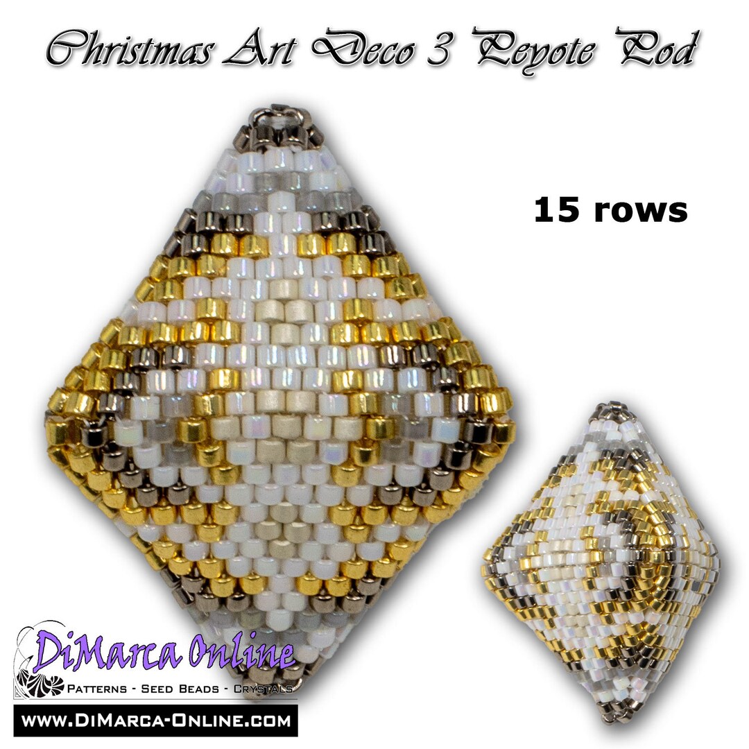 Tutorial 15 Rows - 3D Peyote Pod Beading Pattern CHRISTMAS ART DECO 3 ... Tutorial 15 Rows - 3D Peyote Pod Beading Pattern CHRISTMAS ART DECO 3 ...